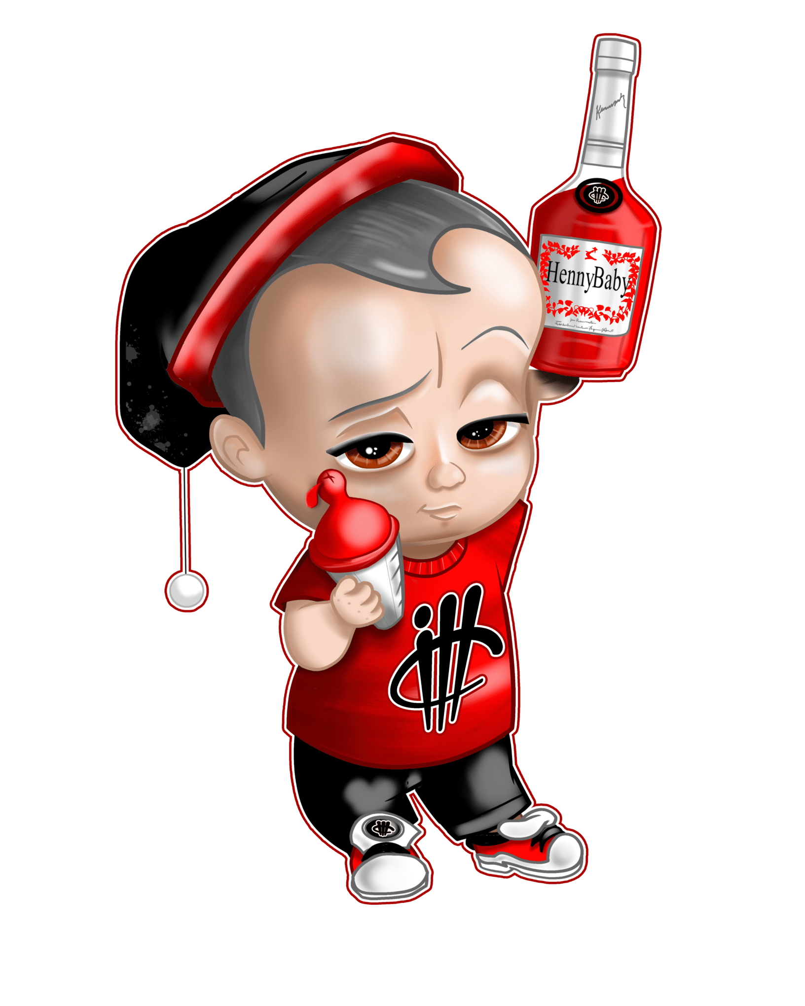 Air Jordan 13 Flint Red 2021 Black T-Shirt (Henny baby)